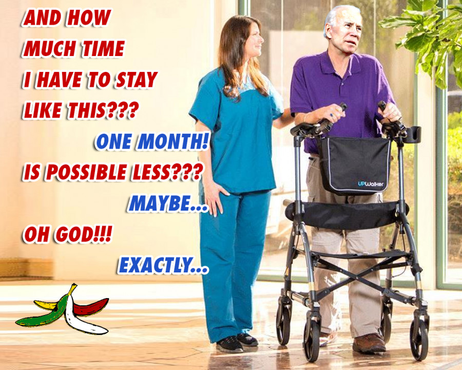 Joe biden in hospital walker aid meme - Facciabuco.com